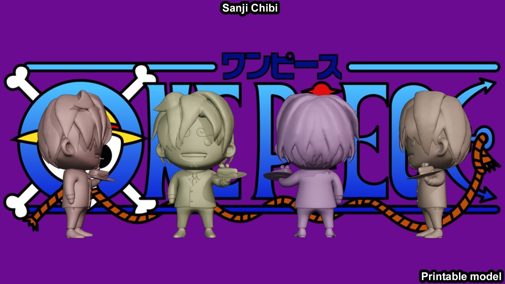 Sanji Chibi - One Piece 3D model 3D printable | CGTrader