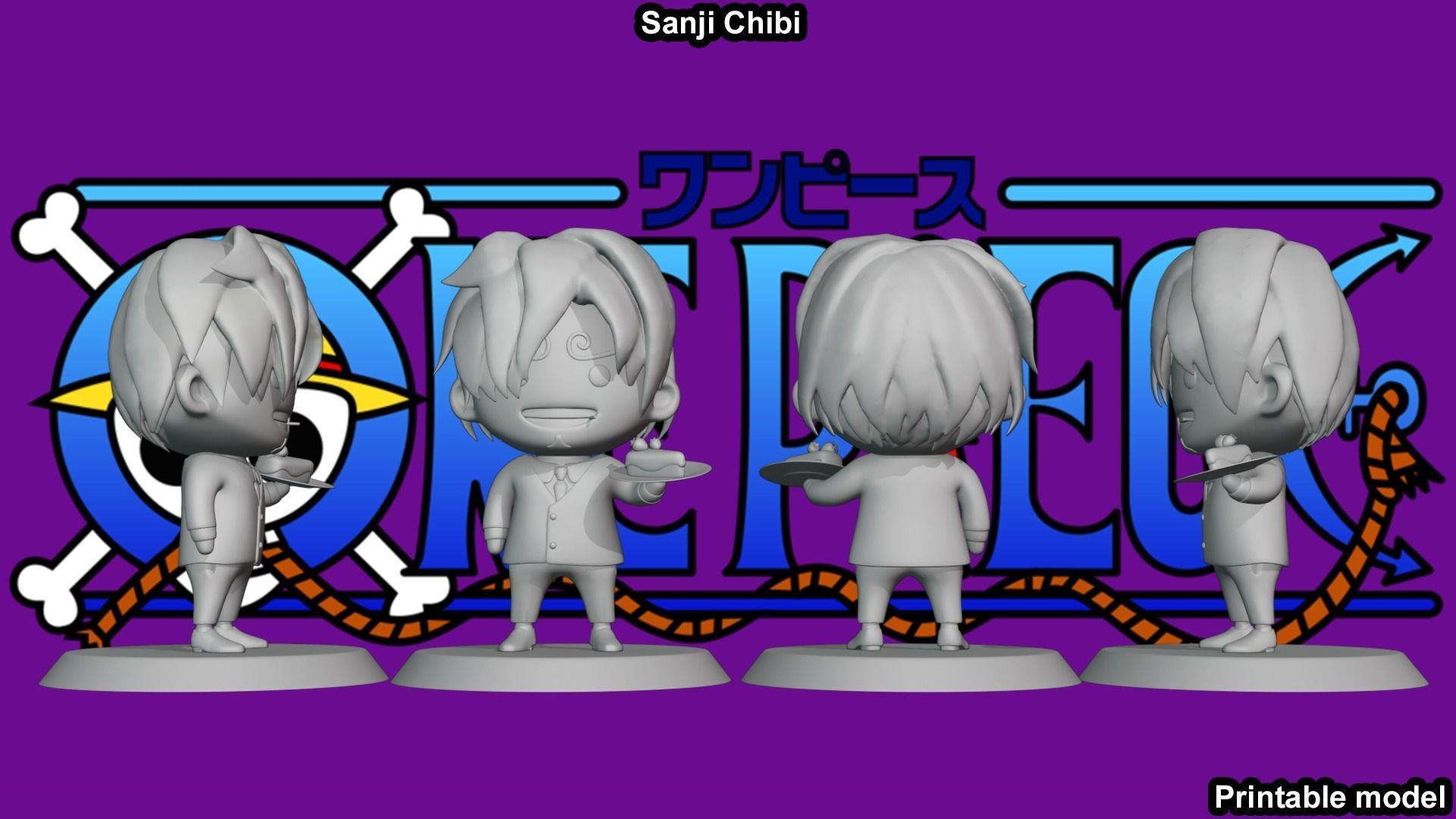 Sanji Chibi - One Piece 3D model 3D printable | CGTrader