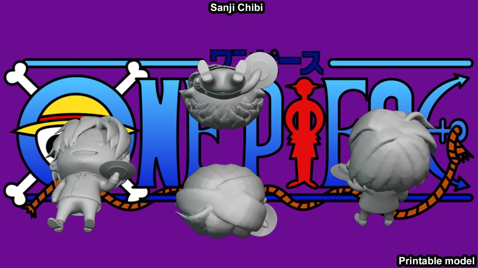 Sanji Chibi - One Piece 3D model 3D printable | CGTrader