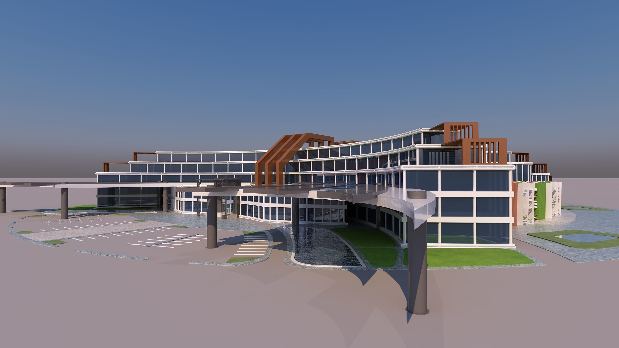0180 - Hotel Modern Building 3D model | CGTrader
