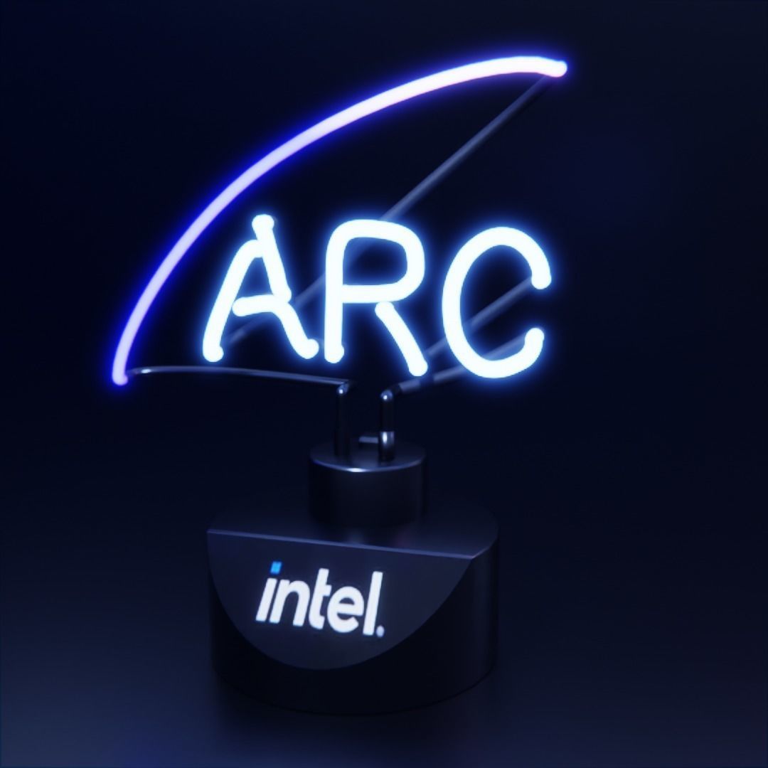 Intel Arc Neon Merchandise Prop 3D model | CGTrader