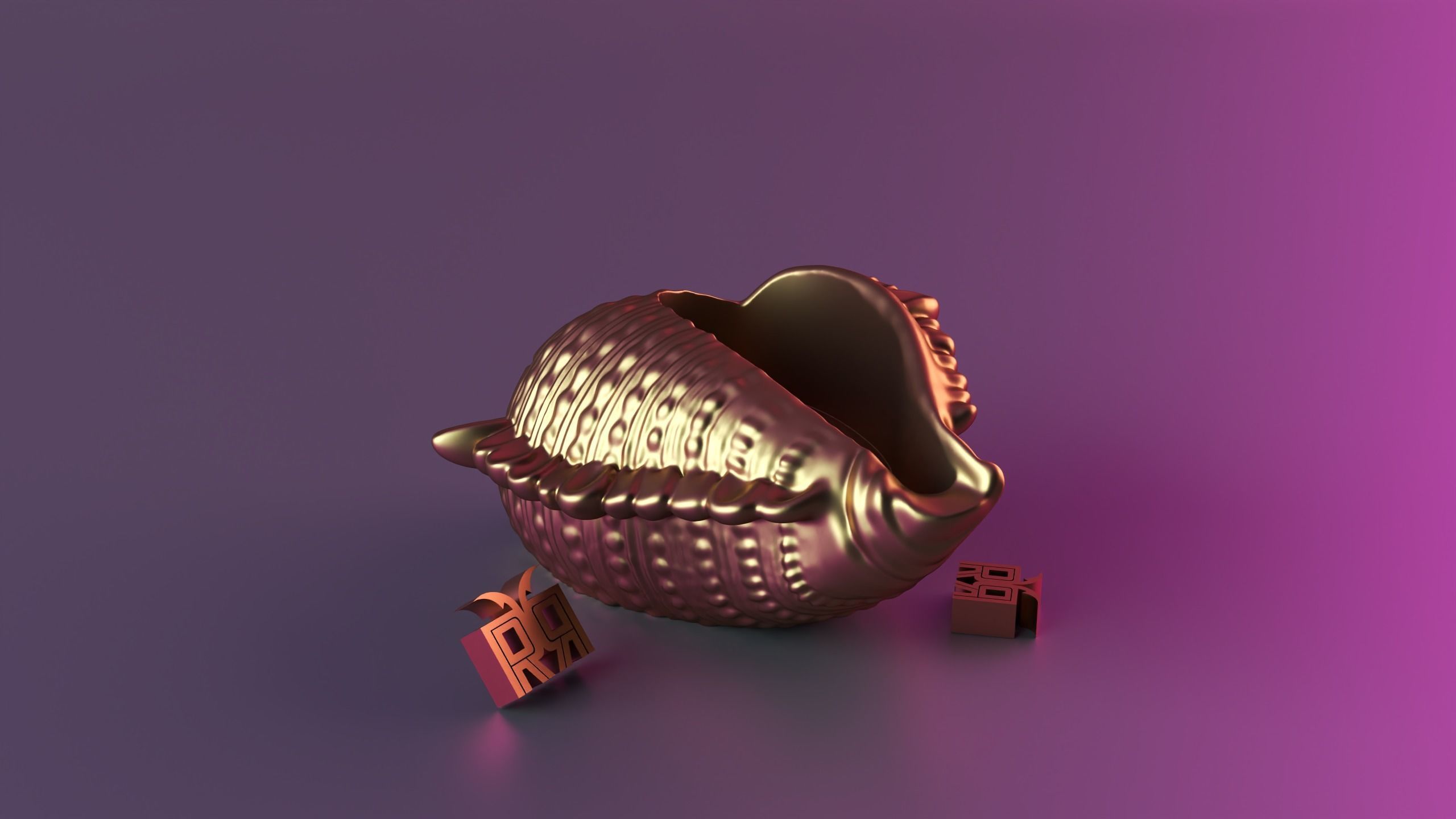 Conch Shell Shape jewelry 3D model 3D printable | CGTrader