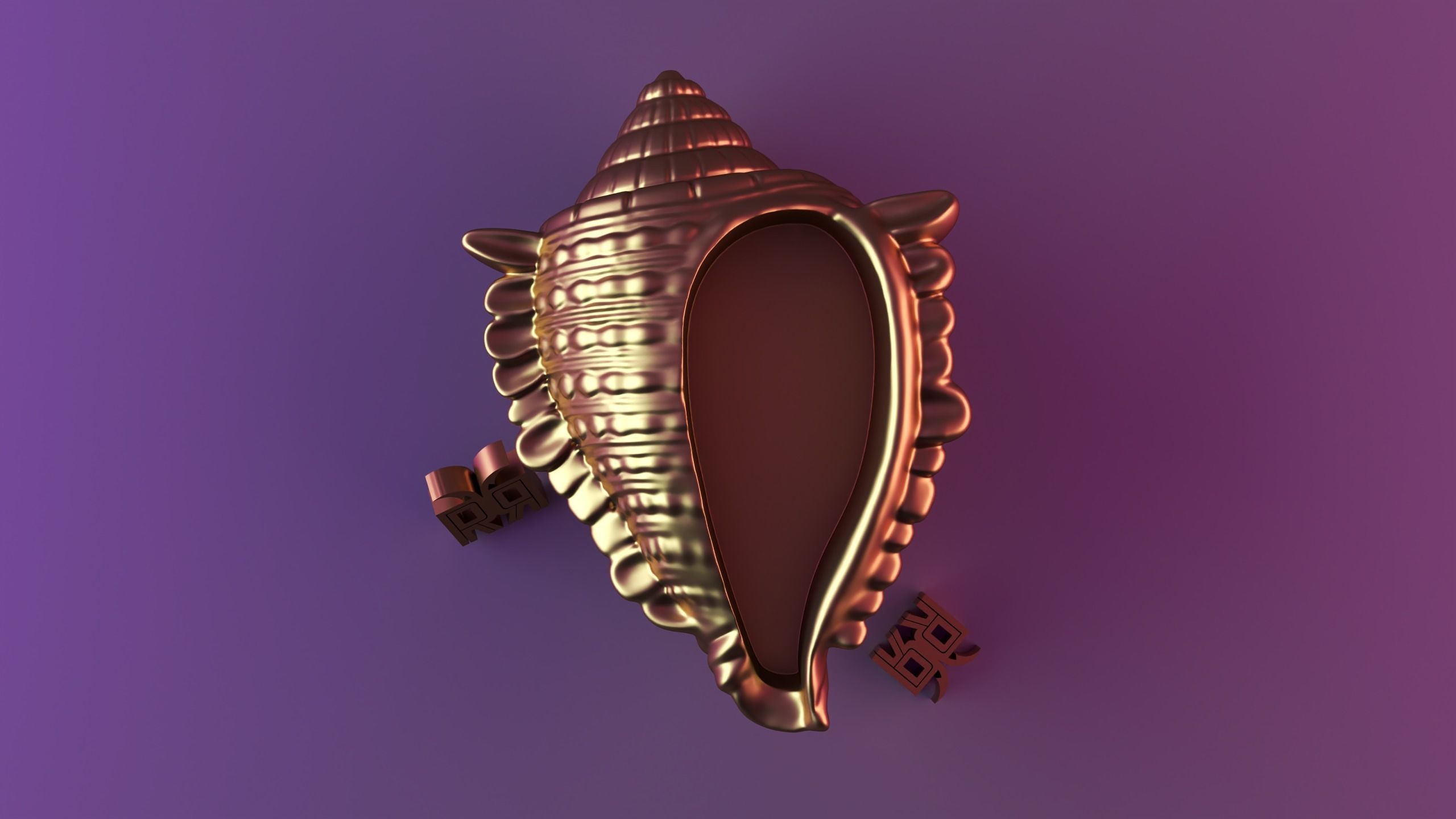 Conch Shell Shape jewelry 3D model 3D printable | CGTrader