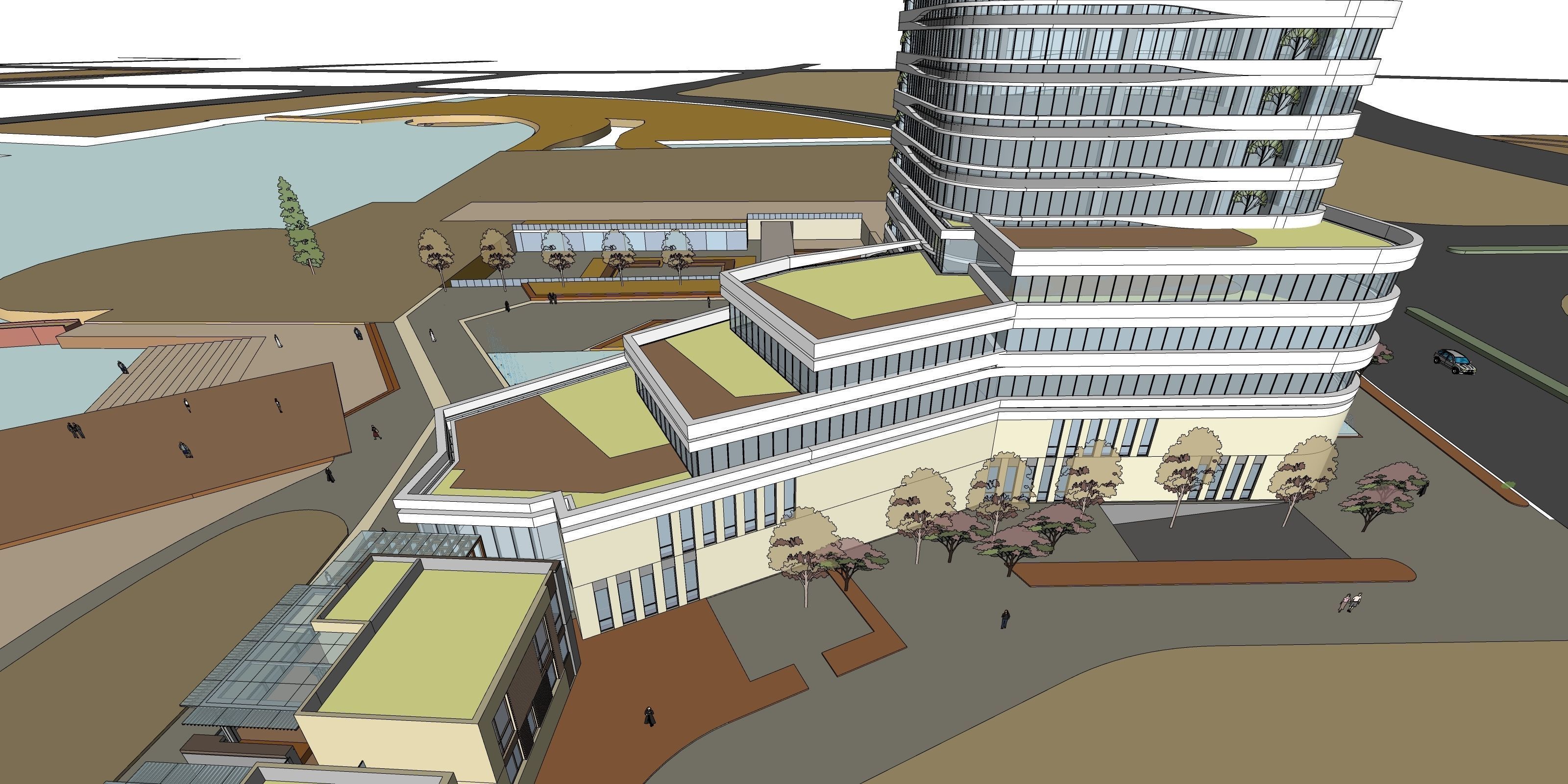 MULTI-STEP BACK DESIGN- The office building 3D model | CGTrader