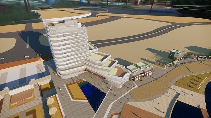 MULTI-STEP BACK DESIGN- The office building 3D model | CGTrader