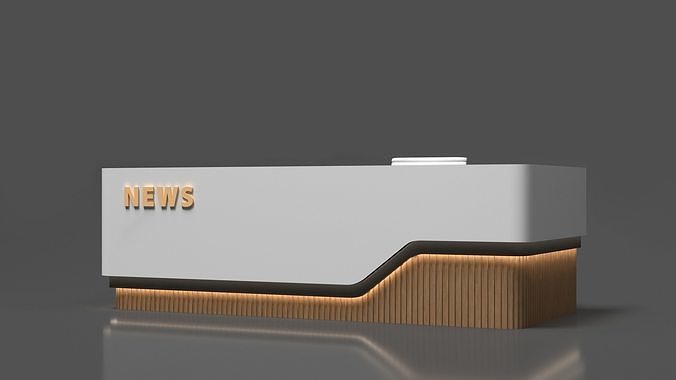 3D model News studio Desk VR / AR / low-poly | CGTrader