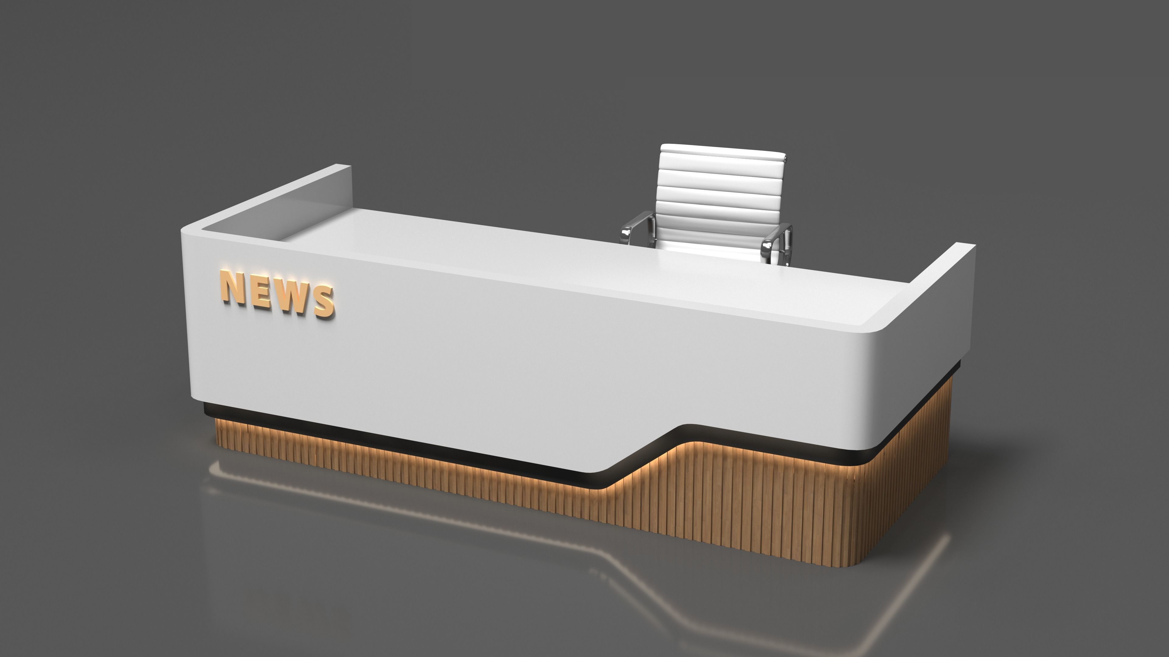 3D model News studio Desk VR / AR / low-poly | CGTrader