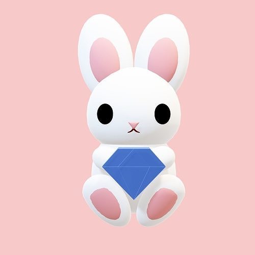 cute bunny character 3D model | CGTrader