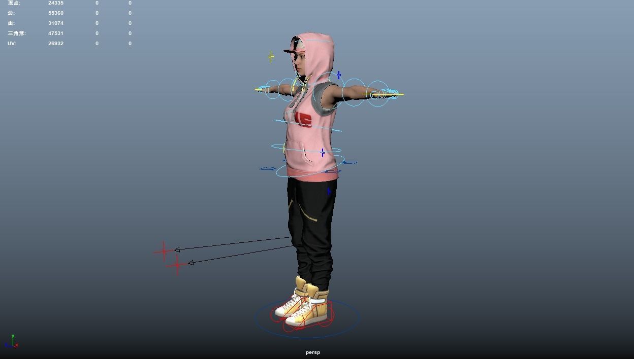 3D model HipHop Girl Rigged 3D Modle VR / AR / low-poly | CGTrader