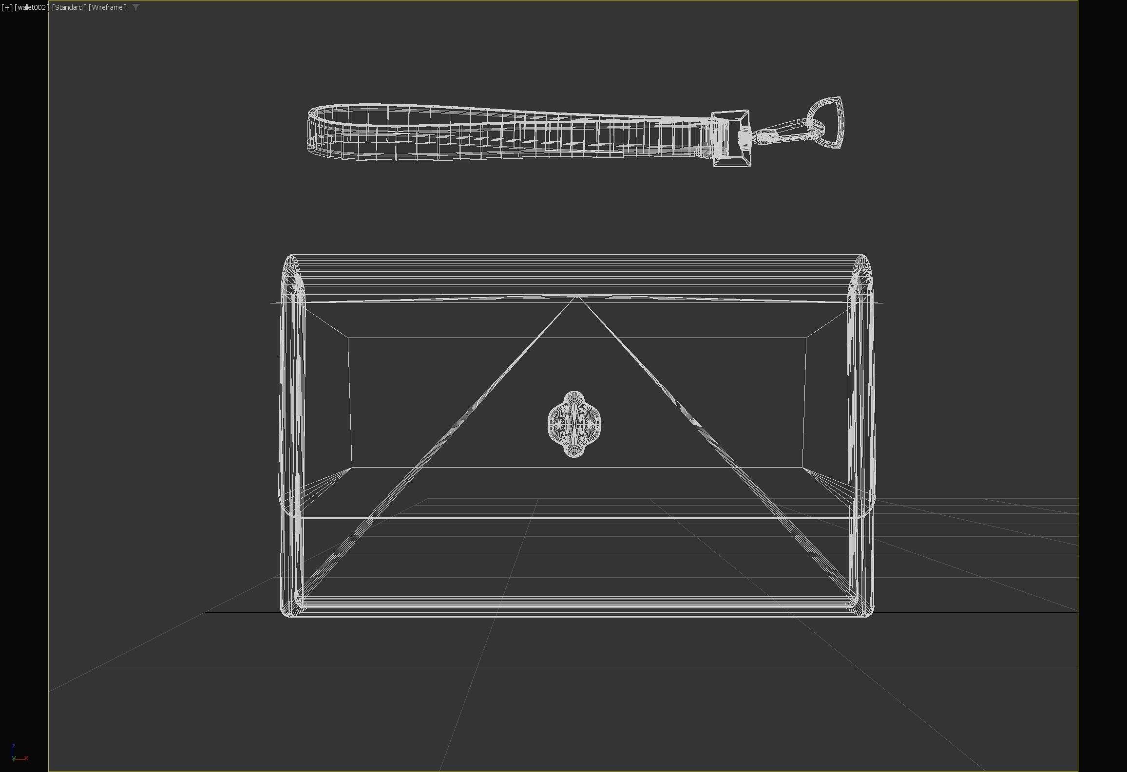 3D model Wallet - burgundy-brown leather low poly VR / AR / low-poly ...