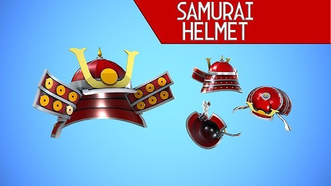 3D model SAMURAI HELMET CARTOON STYLIZED VR / AR / low-poly | CGTrader