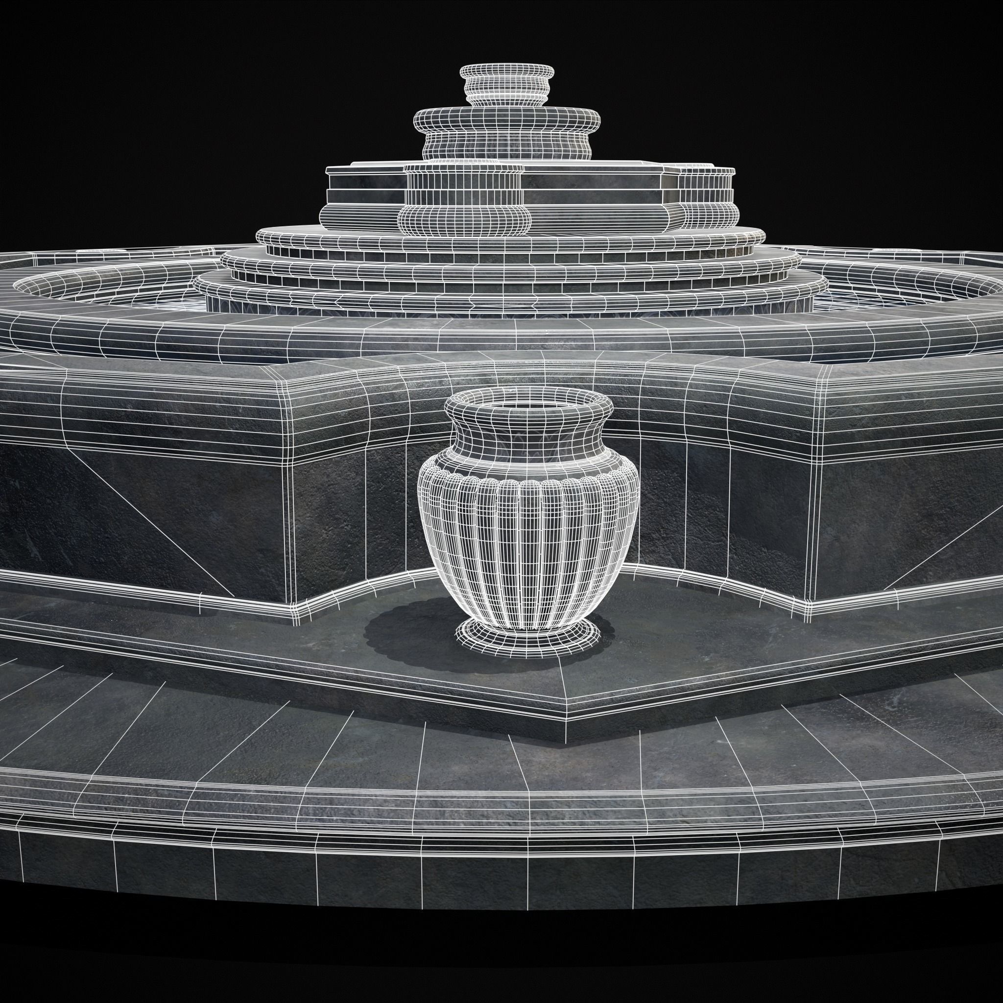 3D model Octagon Water Fountain VR / AR / low-poly | CGTrader