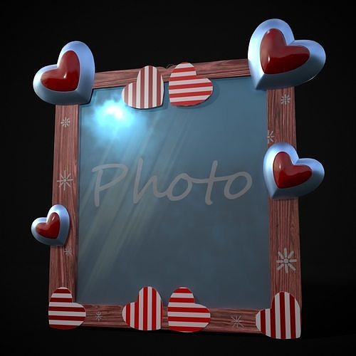 3D model Valentines Hearts Picture Frame VR / AR / low-poly | CGTrader
