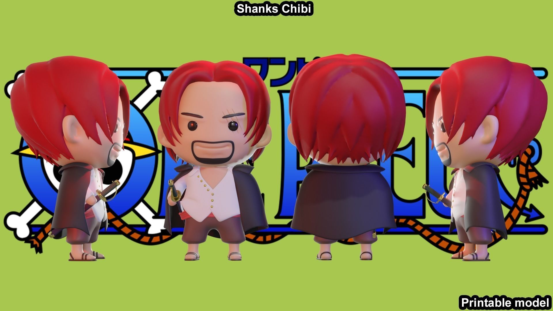 Shanks Chibi - One Piece 3D model 3D printable | CGTrader