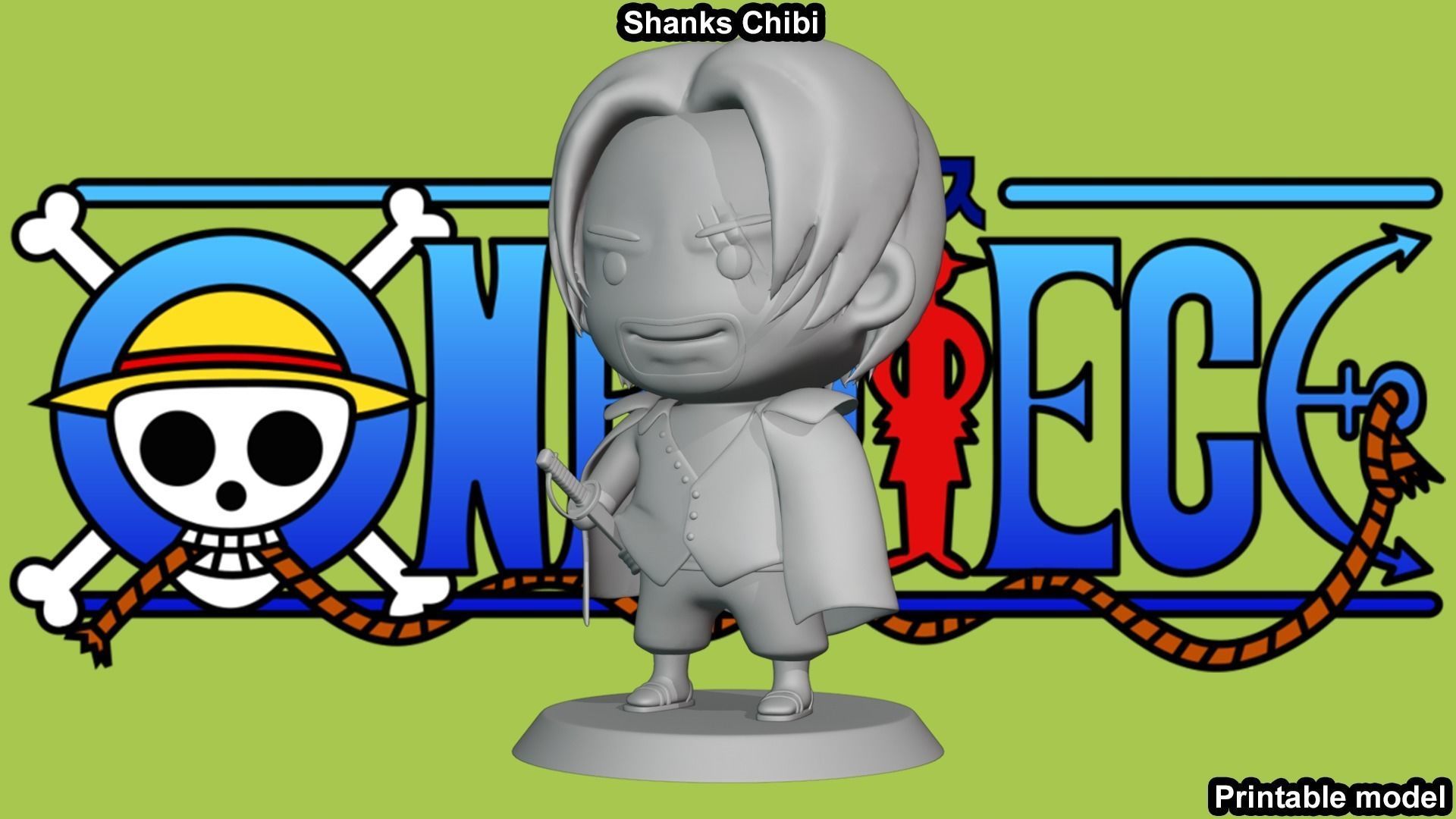 Shanks Chibi - One Piece 3D model 3D printable | CGTrader
