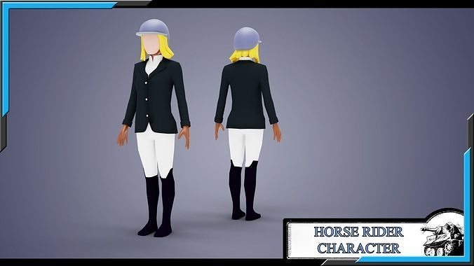 3D model HORSE RIDER WOMAN BASE MESH MODEL VR / AR / low-poly | CGTrader
