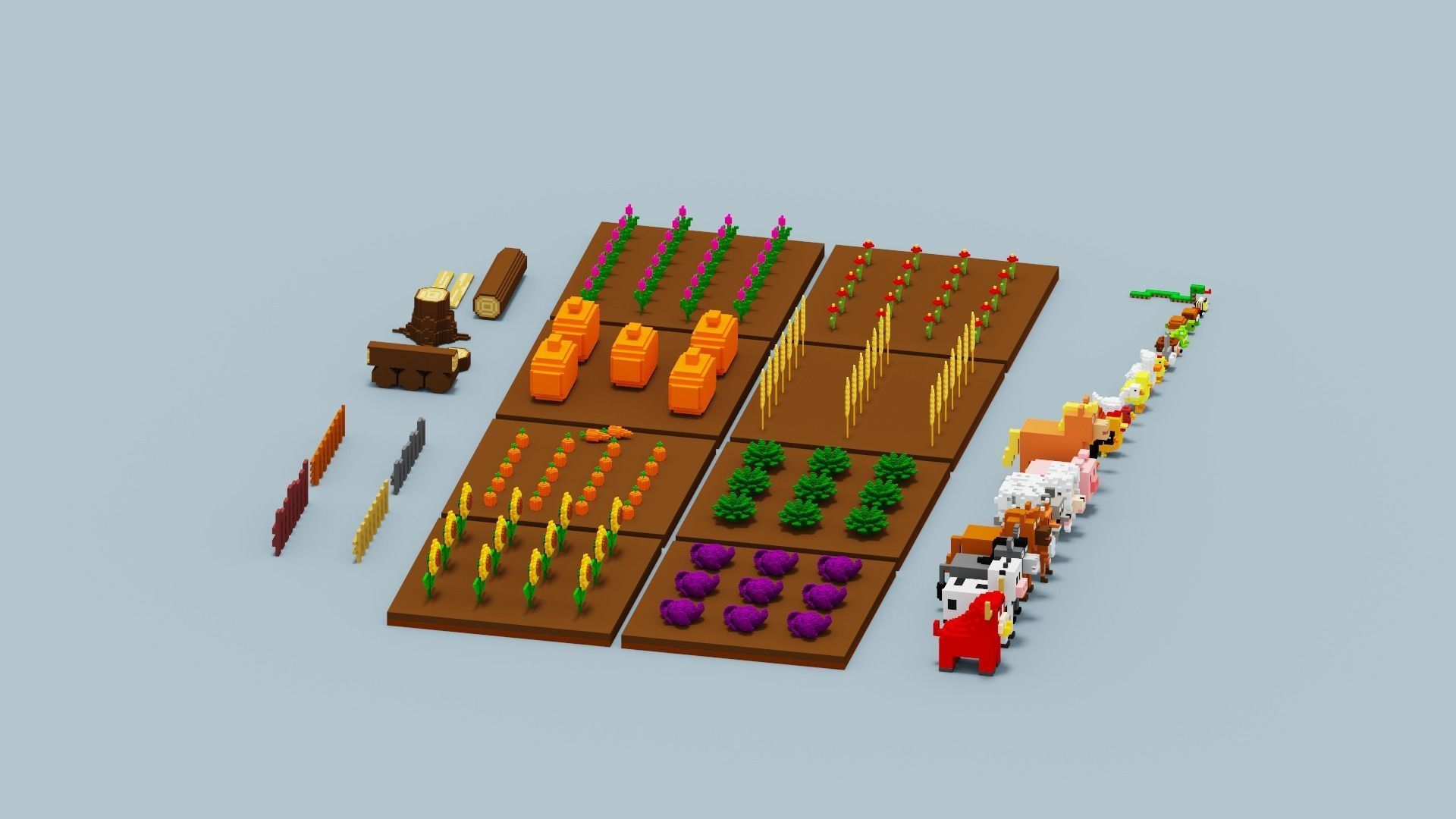 3D model Voxel Farm Pack VR / AR / low-poly | CGTrader