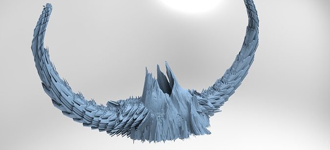Sci fi Alien Dragon Bone Spine cliffs 2 3D model | CGTrader