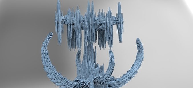 Sci fi Alien Dragon Bone Spine cliffs city 3 3D model | CGTrader