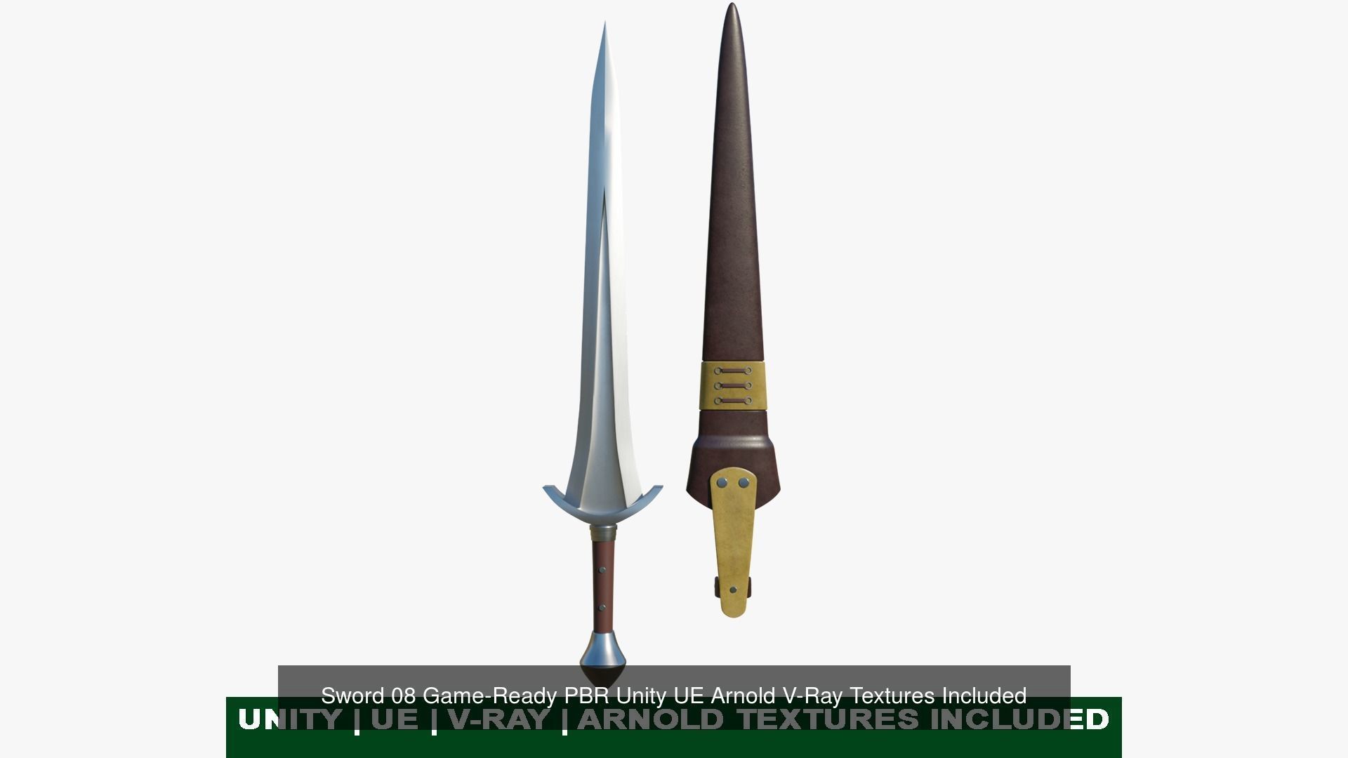 3D Model Collection 5 Fantasy Swords All PBR Unity UE Textures Included ...