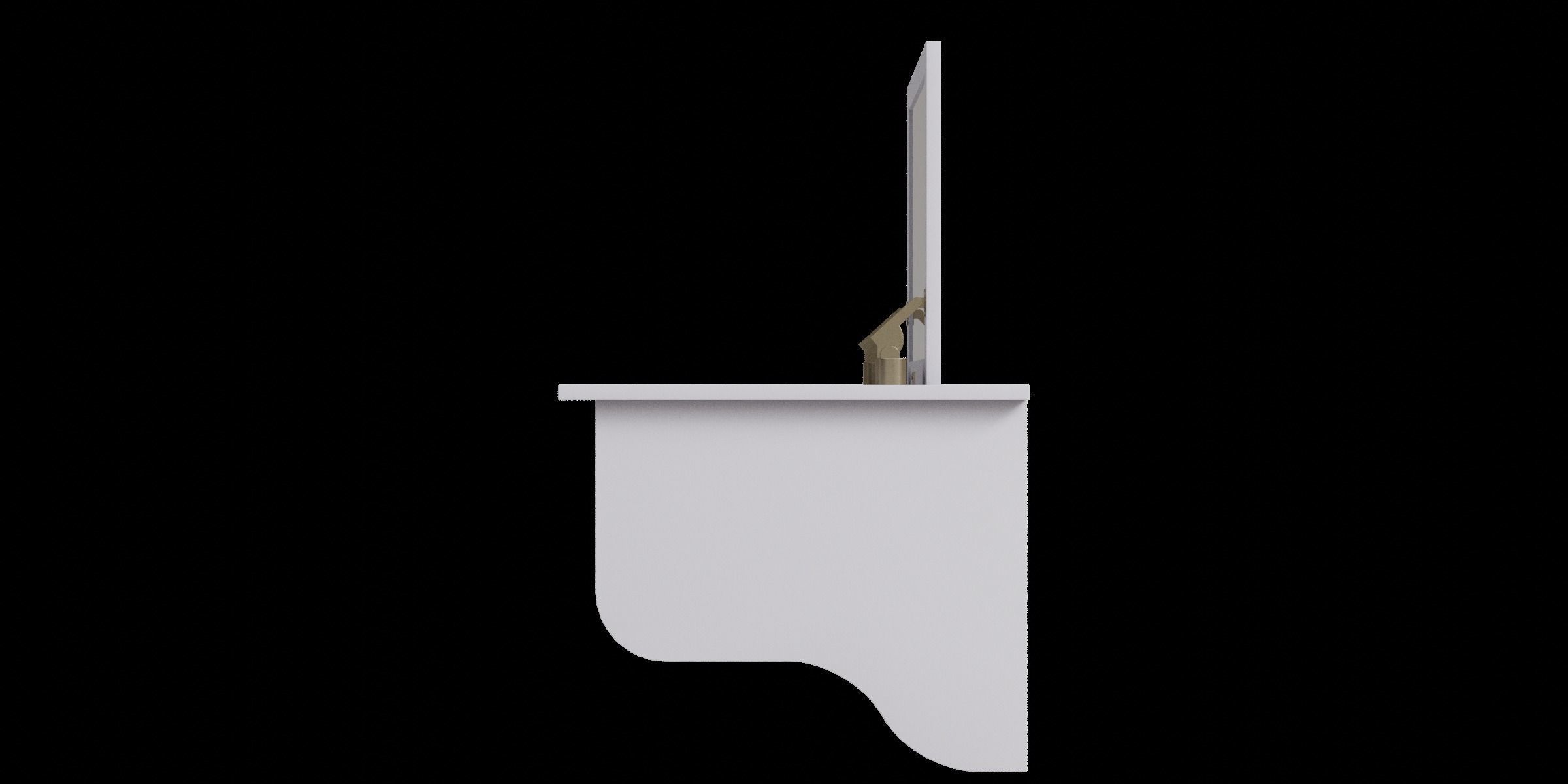 Wall Mount White Ledge With Vanity Mirror 3D model | CGTrader