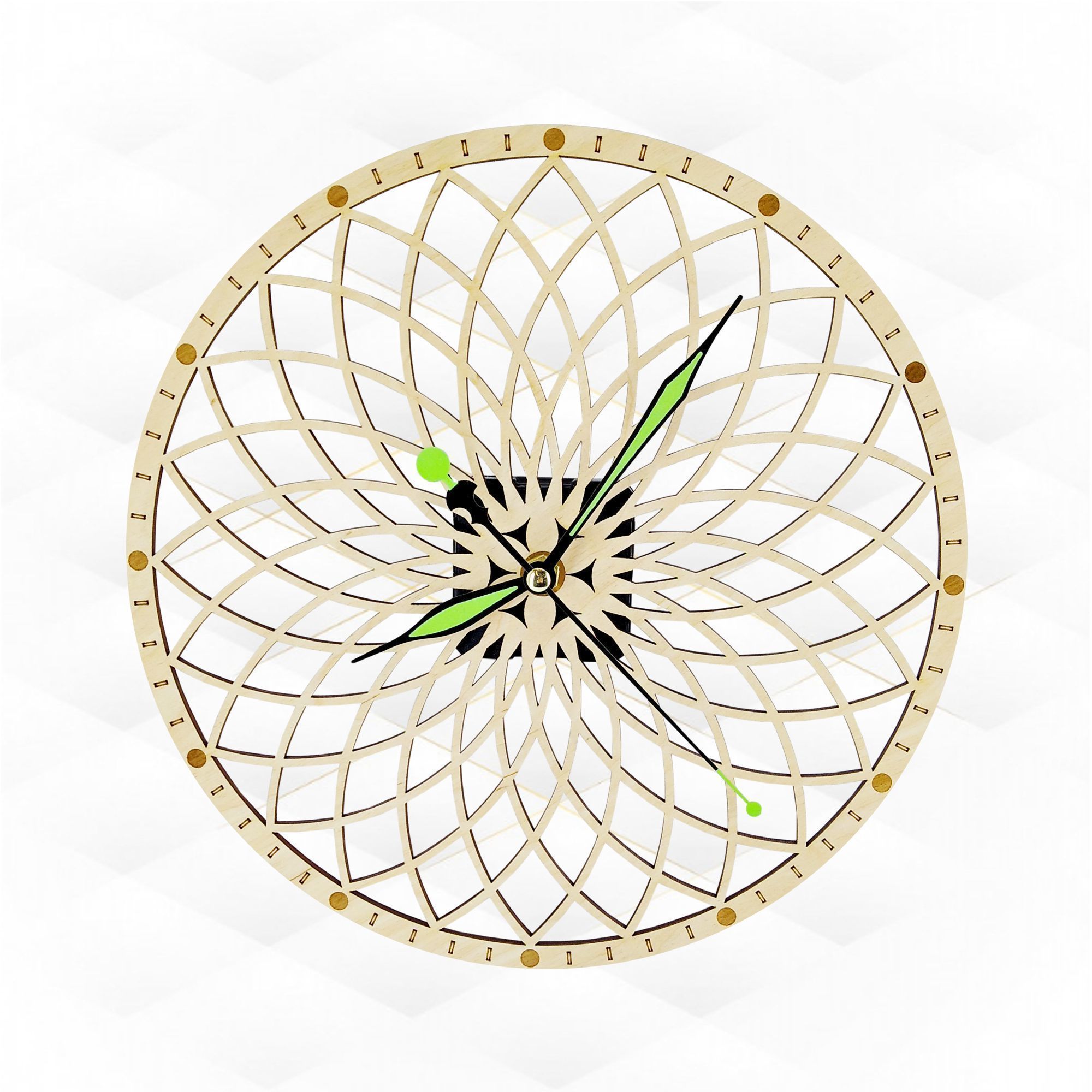 Wall clocks mandala pattern svg dxf design laser cutting 3D model 3D printable | CGTrader