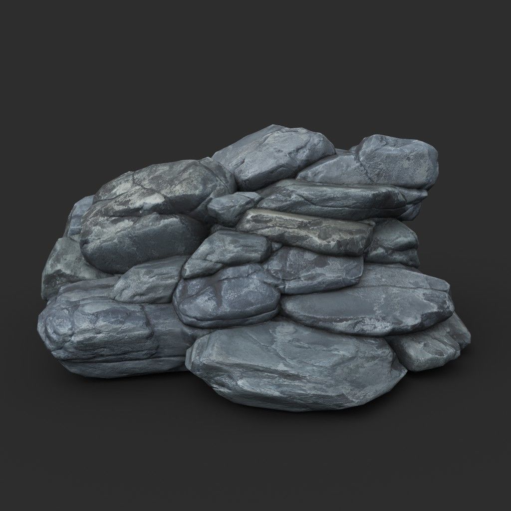 3D model Low poly Boulder Rock 230418 VR / AR / low-poly | CGTrader