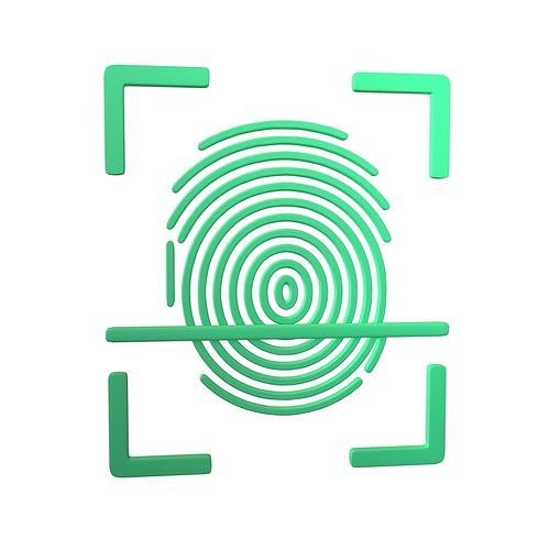 Fingerprint Recognition Icon v1 006 free VR / AR / low-poly 3D model ...