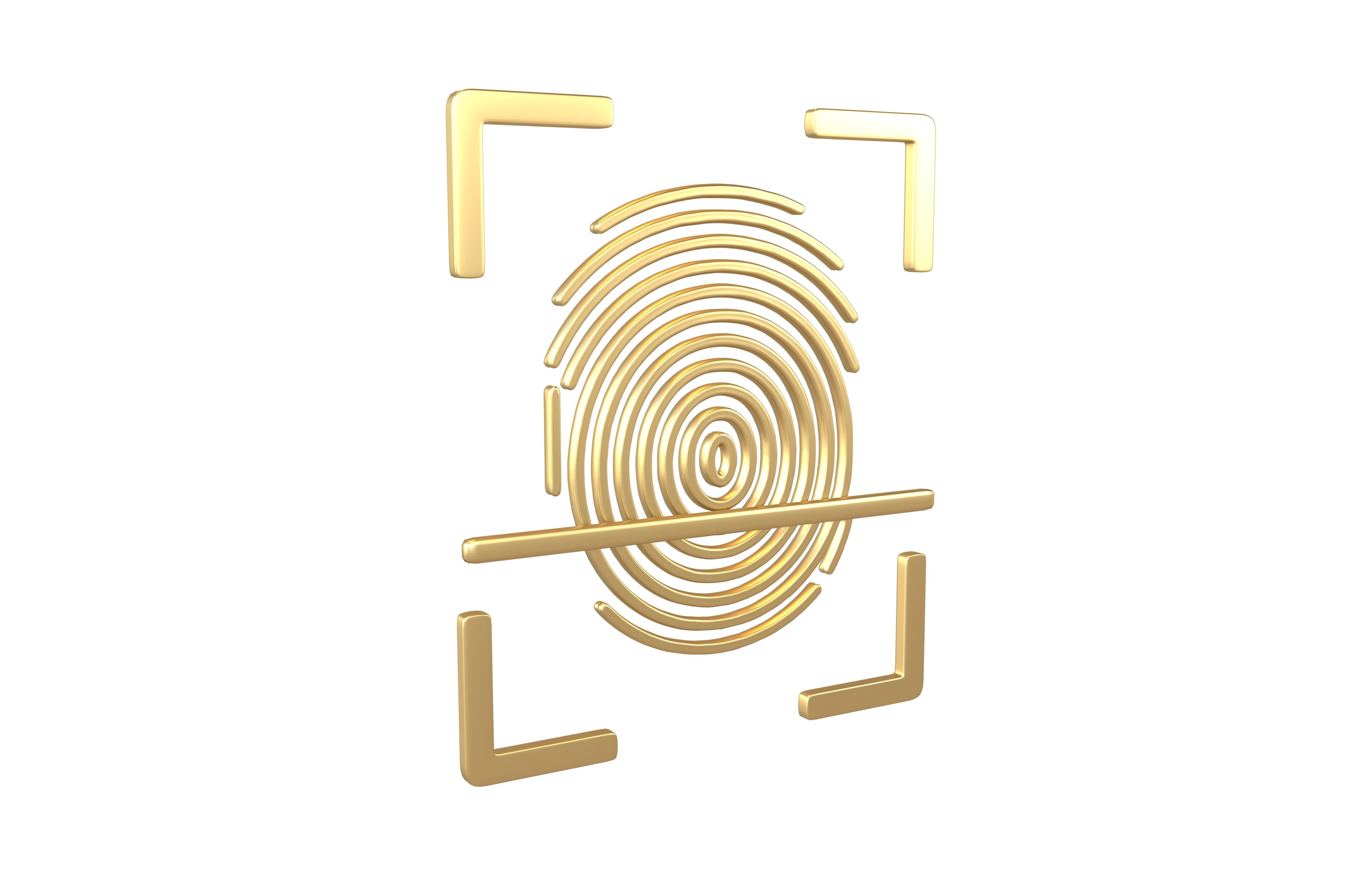Fingerprint Recognition Icon v1 007 free VR / AR / low-poly 3D model ...