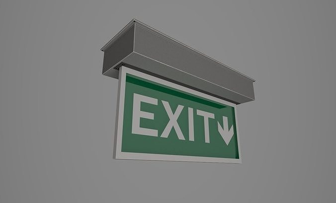 3D model Exit Sign VR / AR / low-poly | CGTrader
