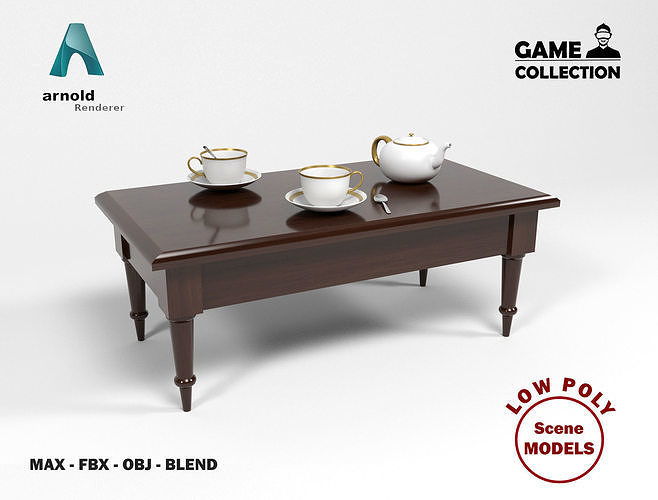 3D model Classic tea table VR / AR / low-poly | CGTrader
