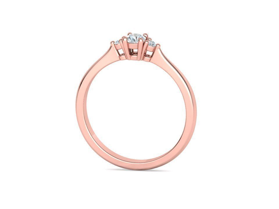 3 Stone Promise Ring with 15 pointer Diamond Promise Ring 3D model 3D ...