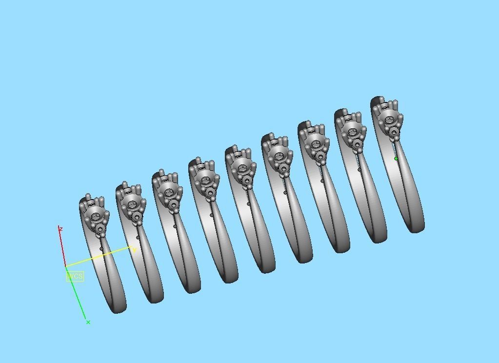 3 Stone Promise Ring with 15 pointer Diamond Promise Ring 3D model 3D ...