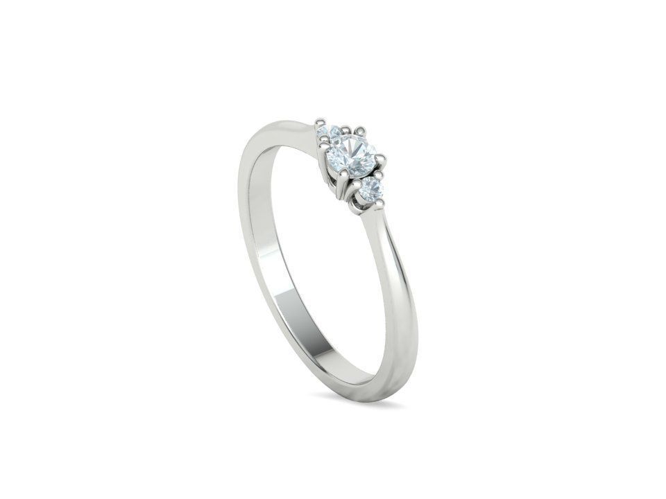 3 Stone Promise Ring with 15 pointer Diamond Promise Ring 3D model 3D ...