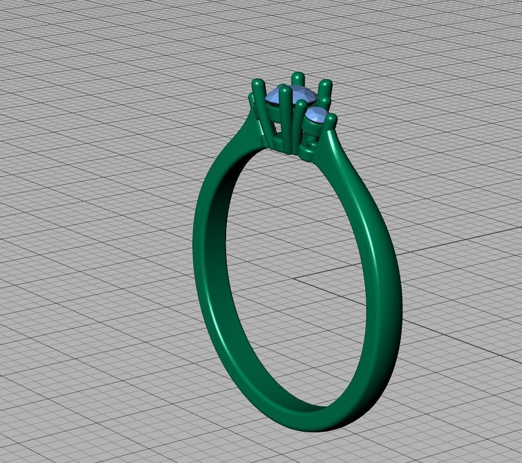 3 Stone Promise Ring with 15 pointer Diamond Promise Ring 3D model 3D ...