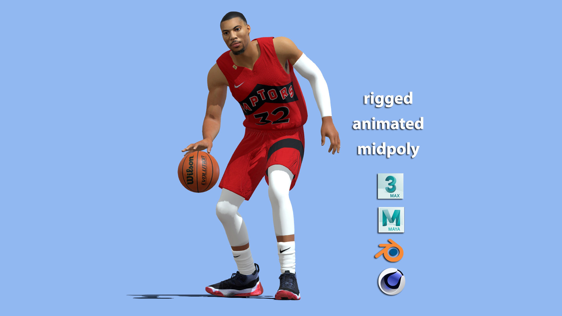 3D Rigged Otto Porter Jr Toronto Raptors NBA 3D model animated rigged ...