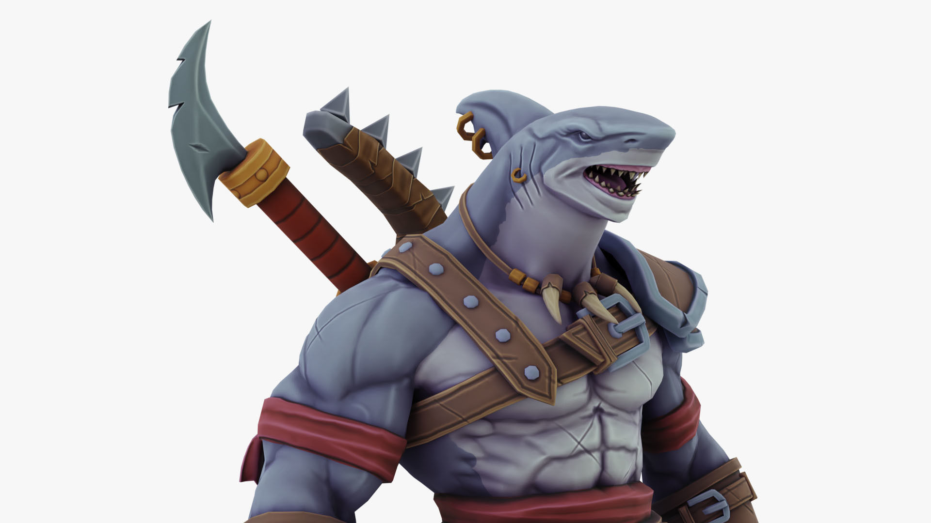 3D model Shark Warrior VR / AR / low-poly | CGTrader