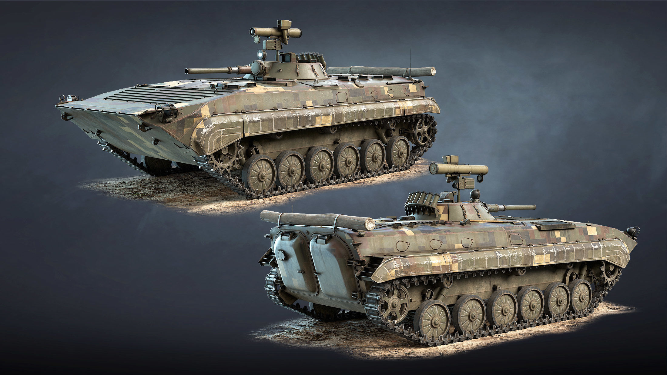 3D model BMP-1 and BMP-1P VR / AR / low-poly | CGTrader