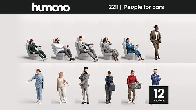 Humano 12- Collection 2211 - PEOPLE FOR CARS - 12 x 3D models 3D model ...