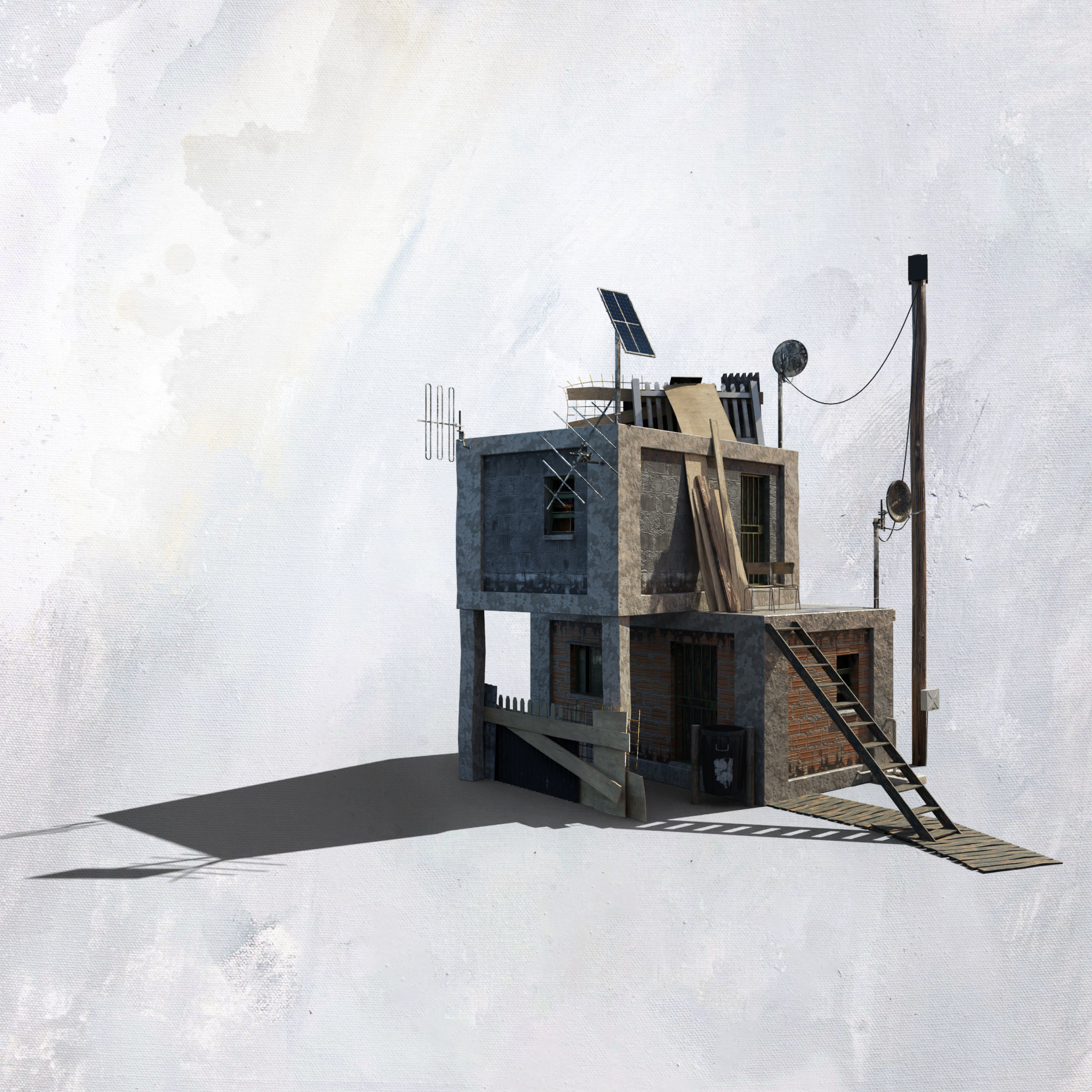 Favela Inspired Old Post Apocalyptic 3d Buildings Assets Blender 3D ...