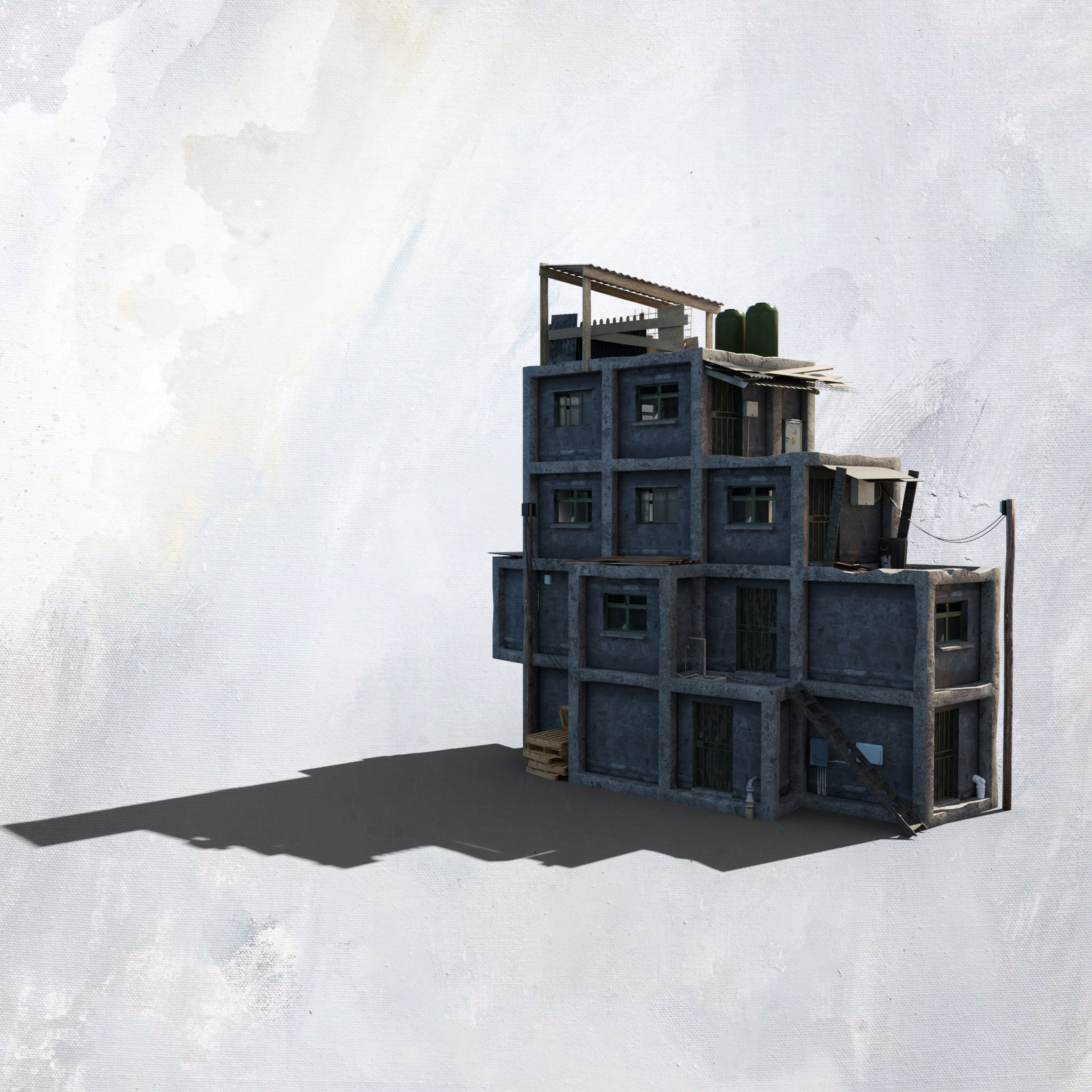 Favela Inspired Old Post Apocalyptic 3d Buildings Assets Blender 3D ...