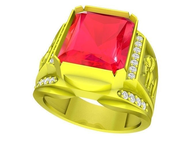 asian diamond elephant texture men ring 4988 3D model 3D printable | CGTrader