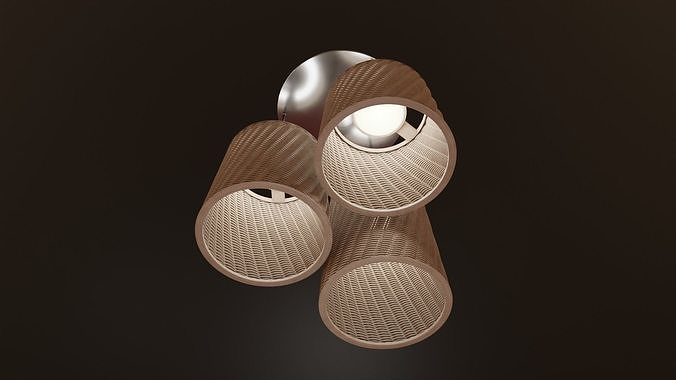 Rattan Light Fixture 3D model | CGTrader