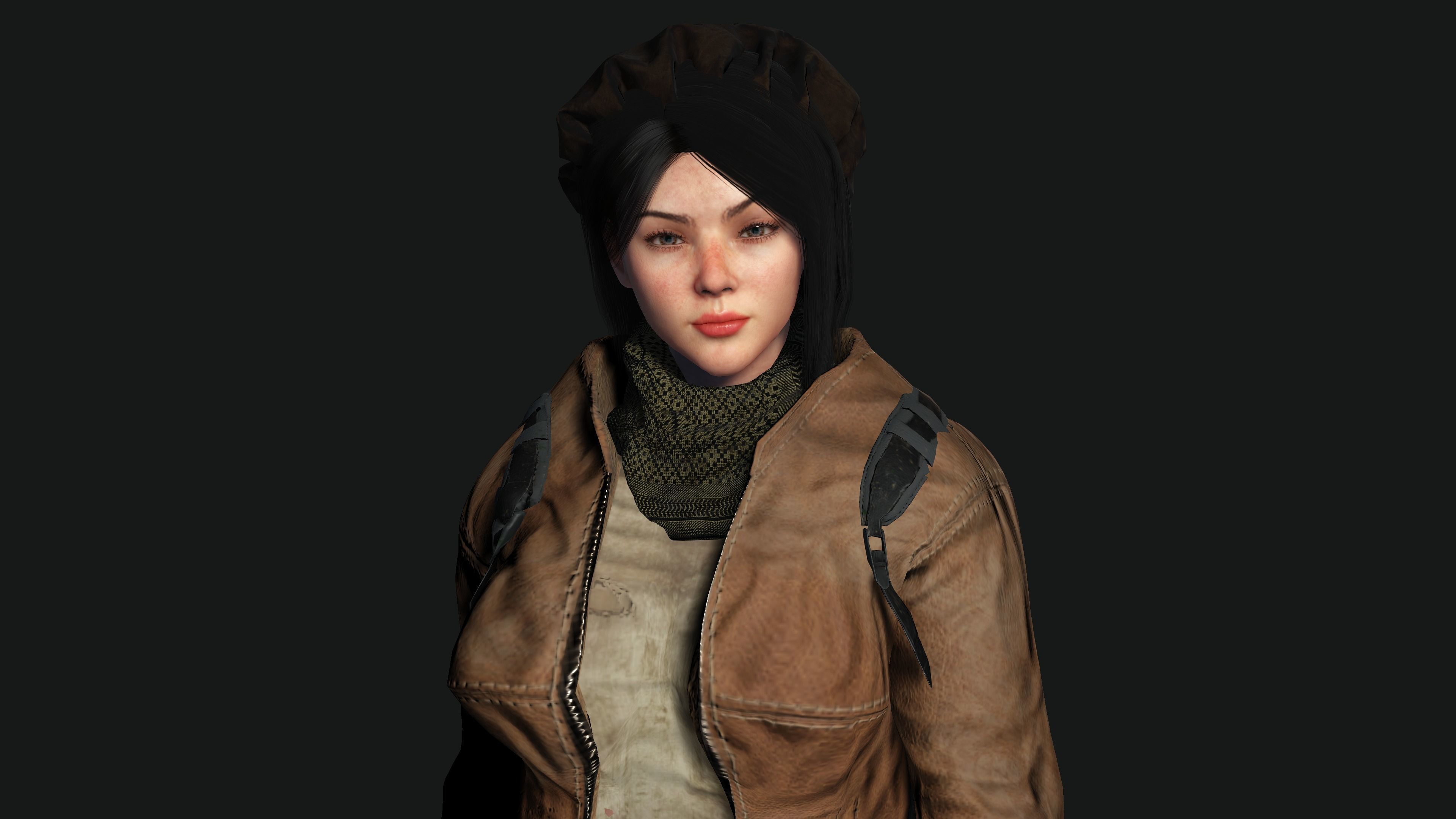 3D model 3D HYPER REALISTIC HUMAN RIG-KOREAN ASIAN GIRL - SURVIVAL ...