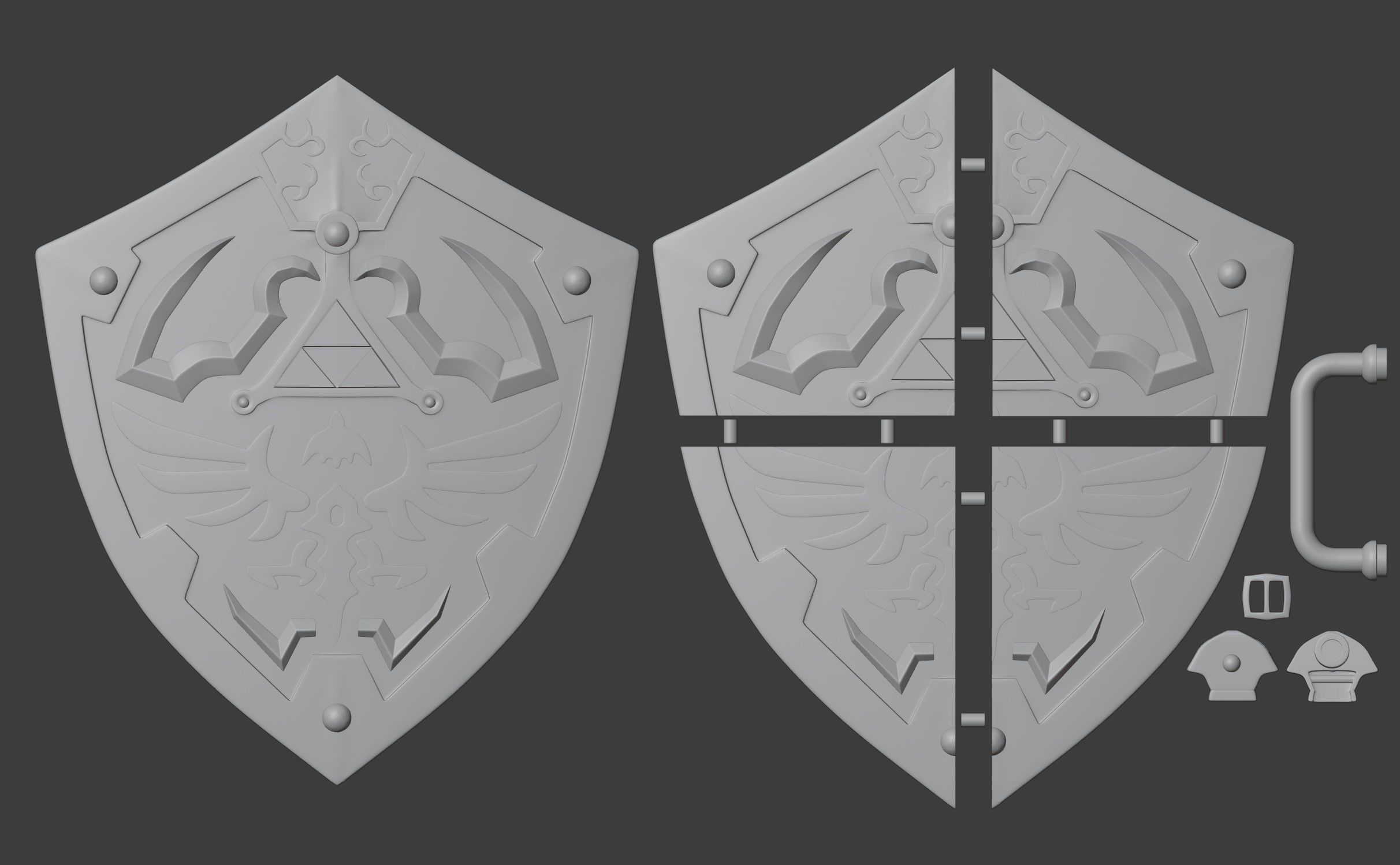 Zelda Twilight Princess Hylian Shield 3D model 3D printable | CGTrader