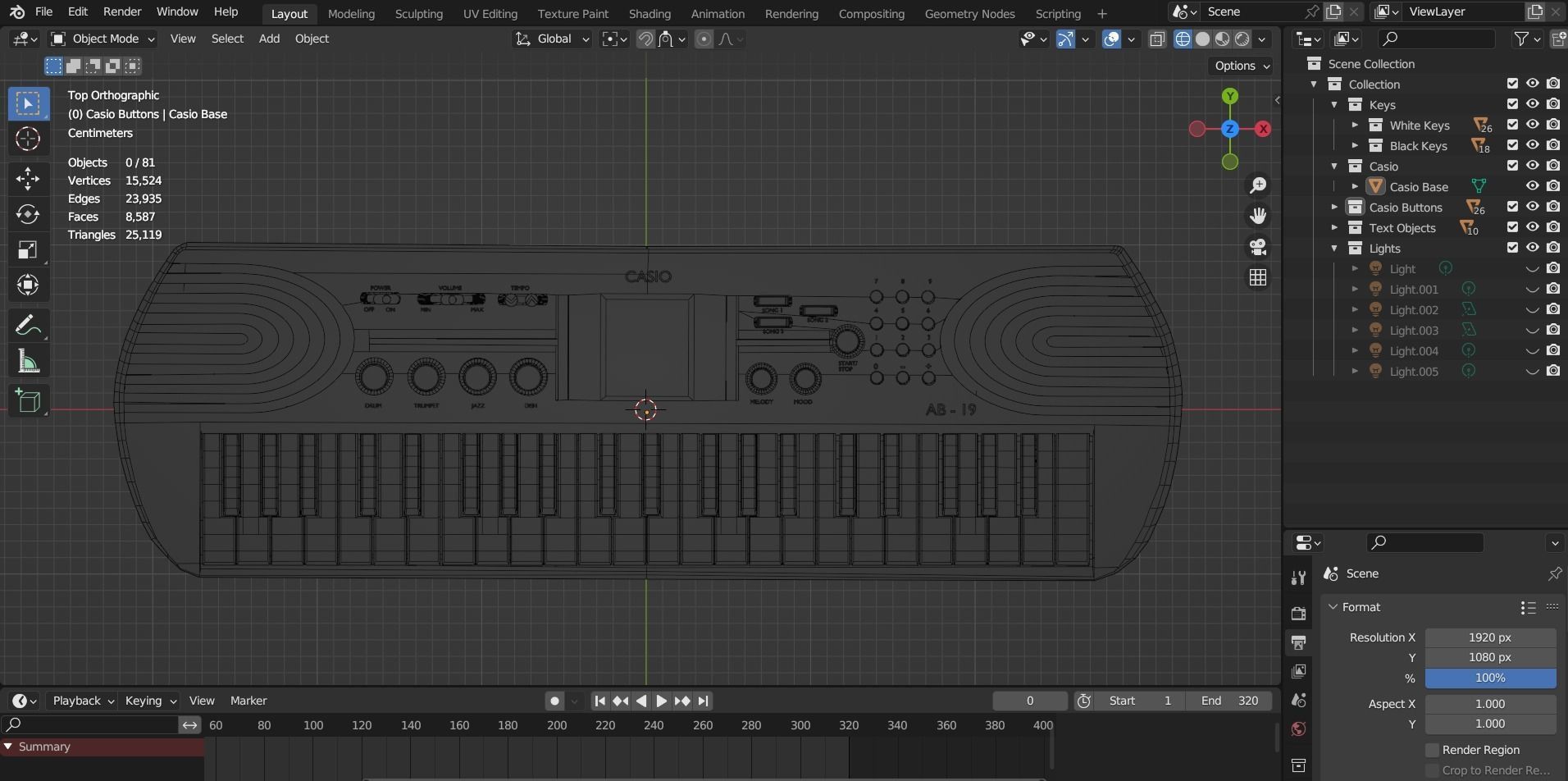 3D model Casio - Musical Instrument VR / AR / low-poly | CGTrader