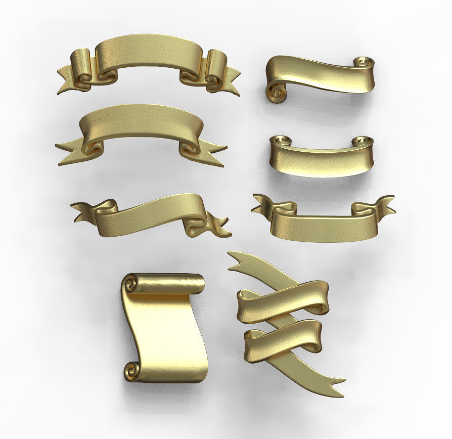 ribbons 3D model 3D printable | CGTrader
