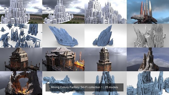 Mining Colony Fantasy Sci-Fi collection 1 | CGTrader