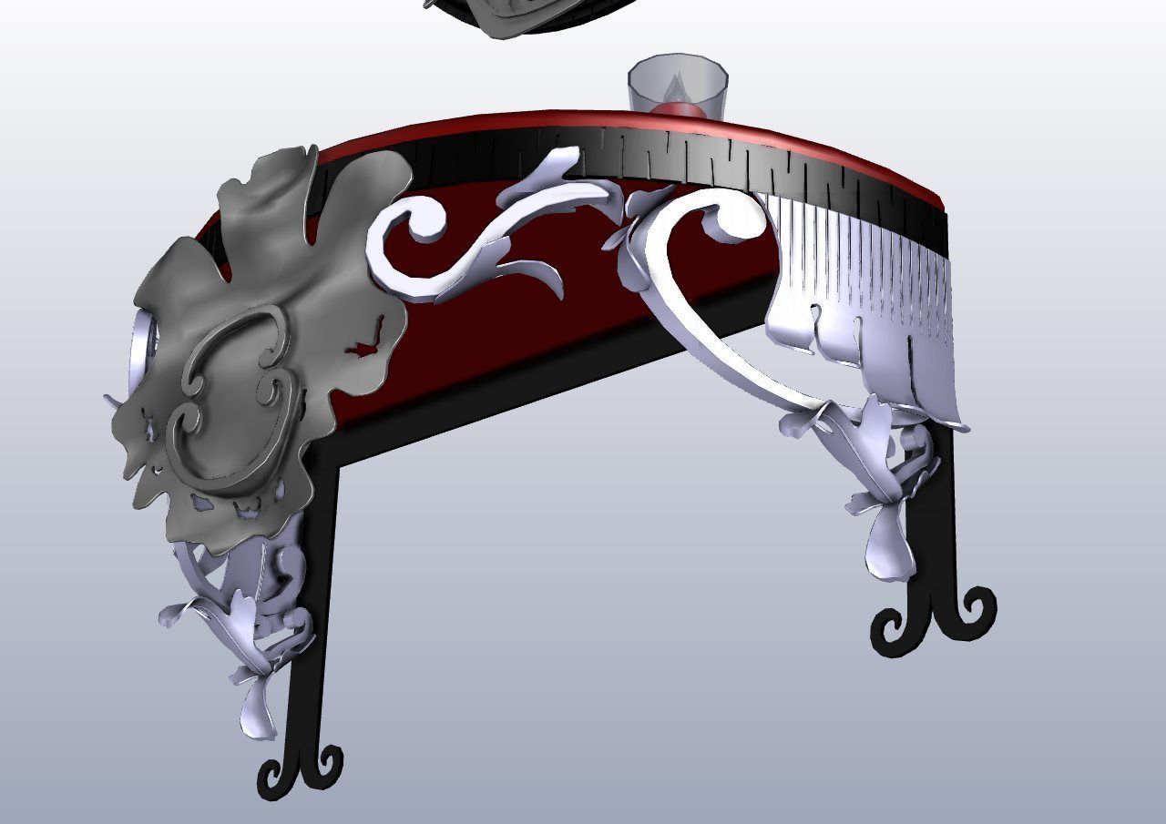 Dracula table of the high vempire mirror and candles 3D model | CGTrader