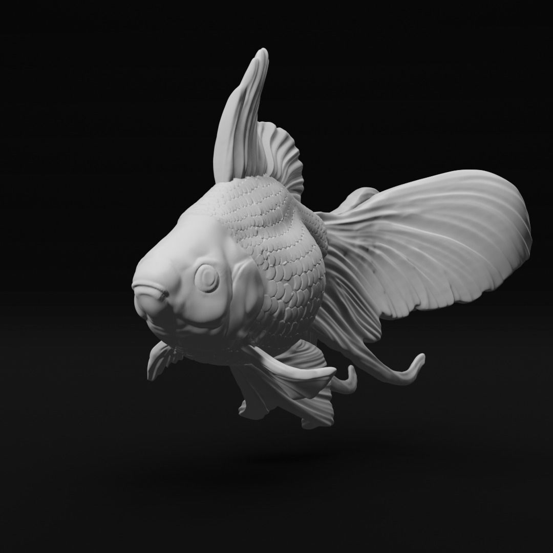 Ryukin Fancy Goldfish - Realistic Fish Pet 3d Print Model 3D model 3D ...